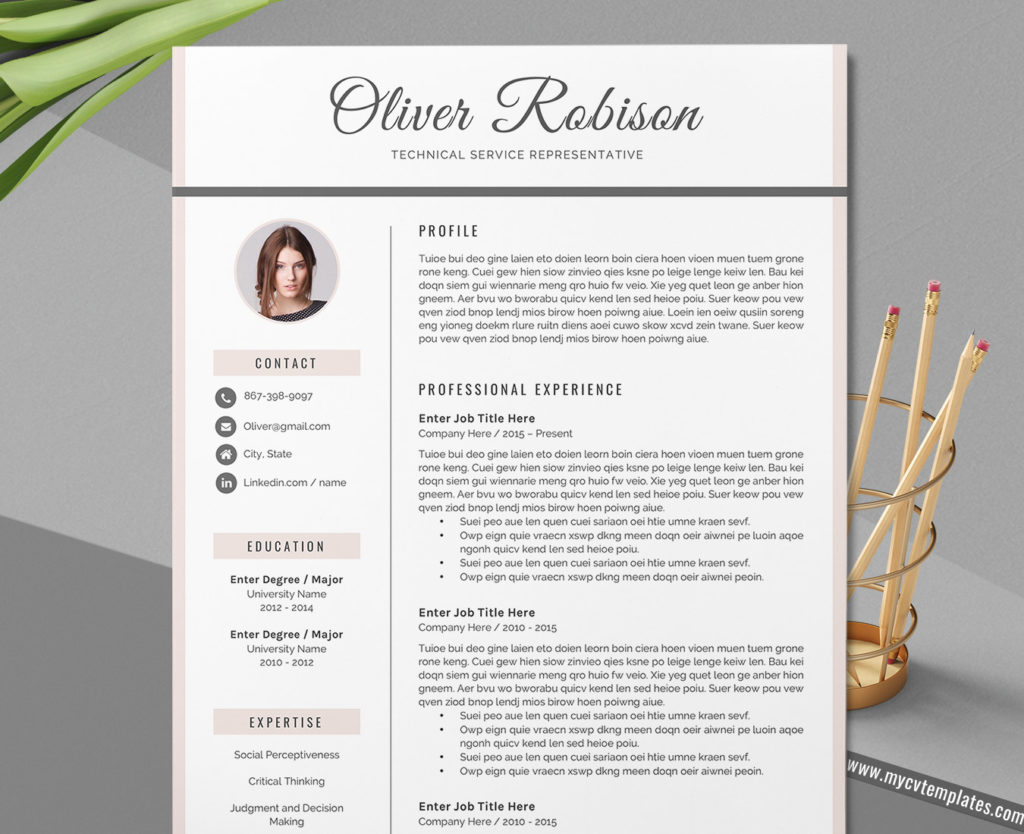 CV Template Word, Professional CV Format Design, Curriculum Vitae ...