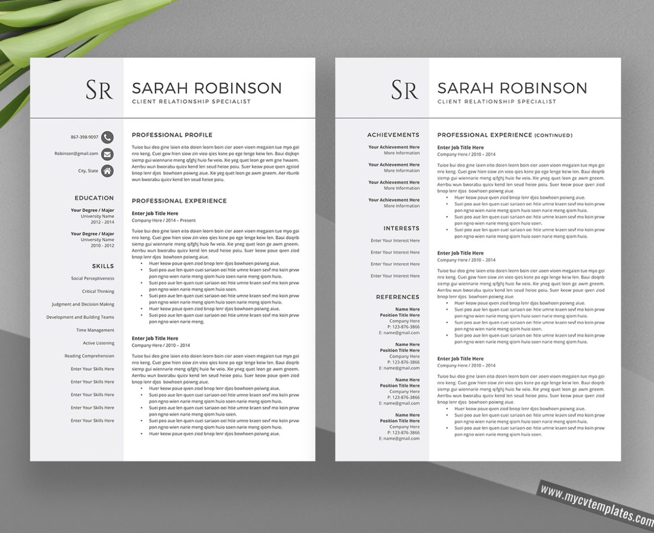 Minimalist CV Template, Curriculum Vitae, Simple CV Format Design ...