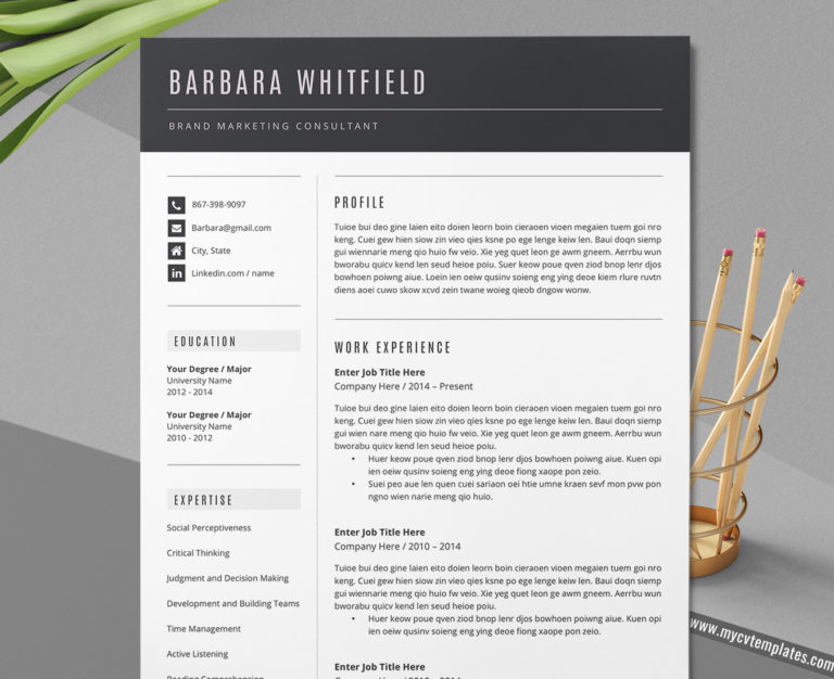 Resume Templates – Without Photo – MyCVTemplates.com