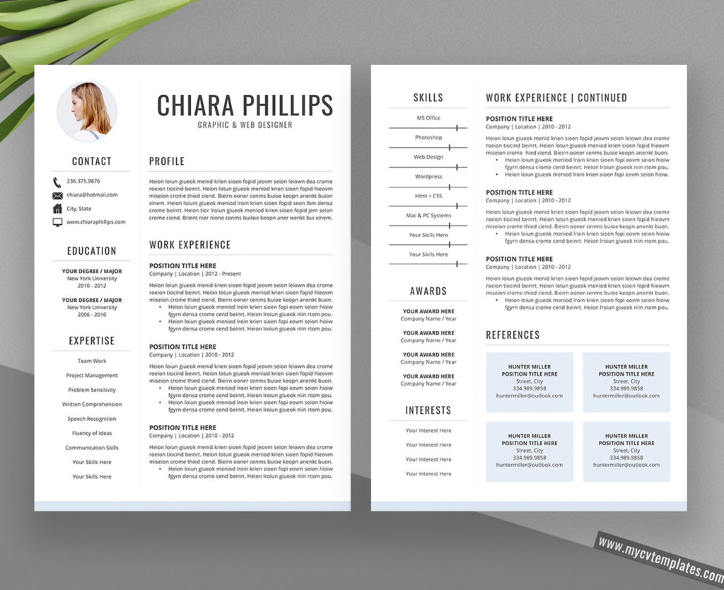 Editable CV Template for Word, Curriculum Vitae, Modern CV Format ...